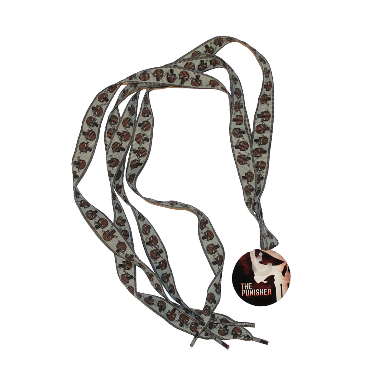 The Punisher Skull Logo OD Shoelaces; Green And Brown – Your Patch Store